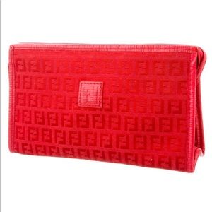 Fendi | Bags | Authentic Vintage Fendi Red Monogram Clutch | Poshmark